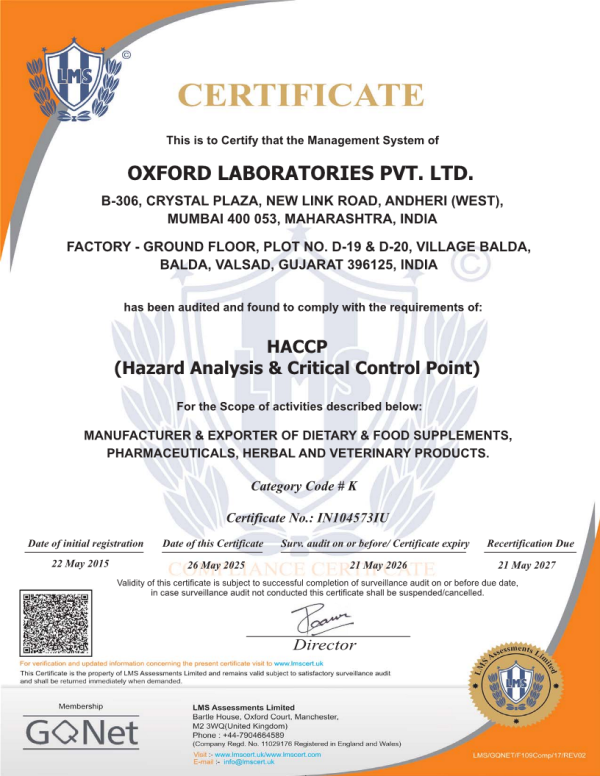 ACCREDITATIONS – Oxford Laboratories Private Limited